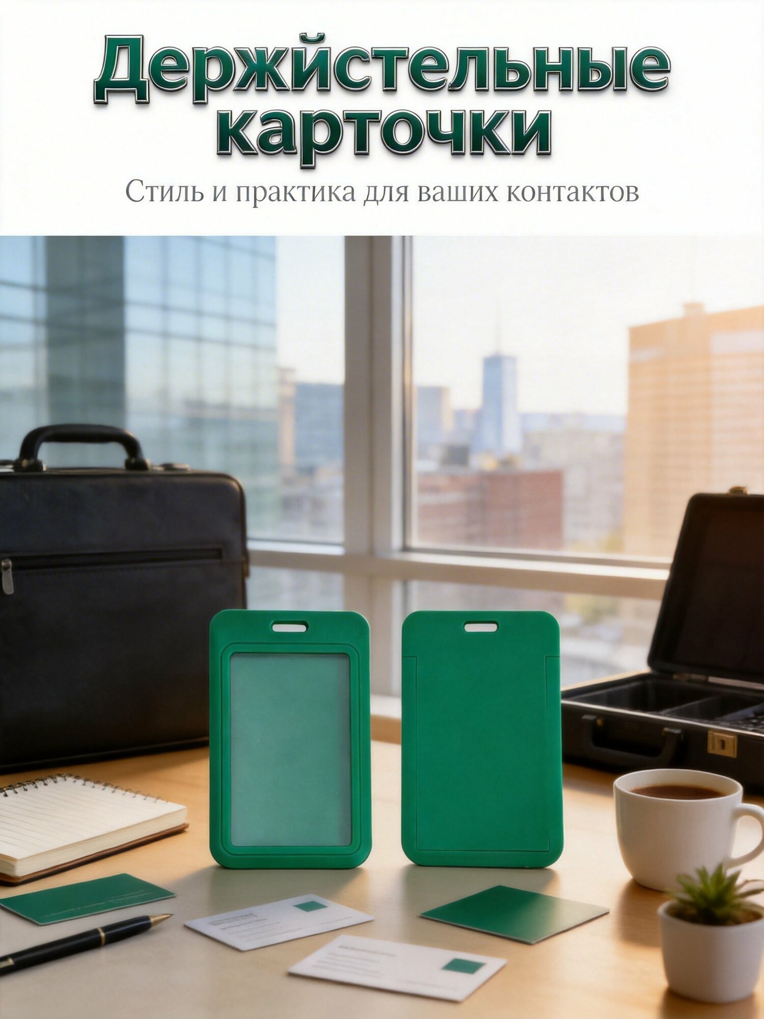 Держатель визитной карточки, компактный чехол 11×7 см с прозрачным окном и ABS защитой для удостоверений и пластиковых карт