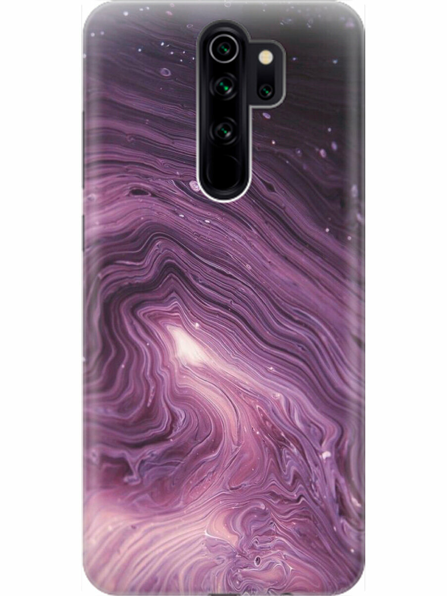 Накладка Transparent для Xiaomi Redmi Note 8 Pro с принтом "Бело-фиолетовые краски"