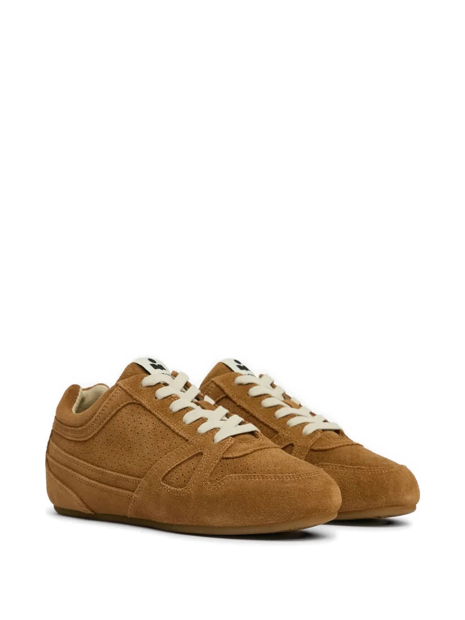 Кроссовки Isabel Marant Perforated suede sneakers, размер 41, коричневый/серый/оранжевый — фото 1