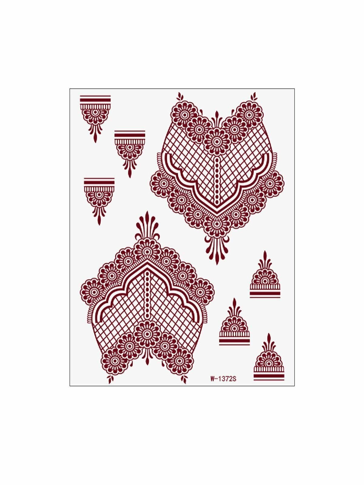 1 x Временная татуировка из хны в европейском стиле с водостойким кружевом - W1372S