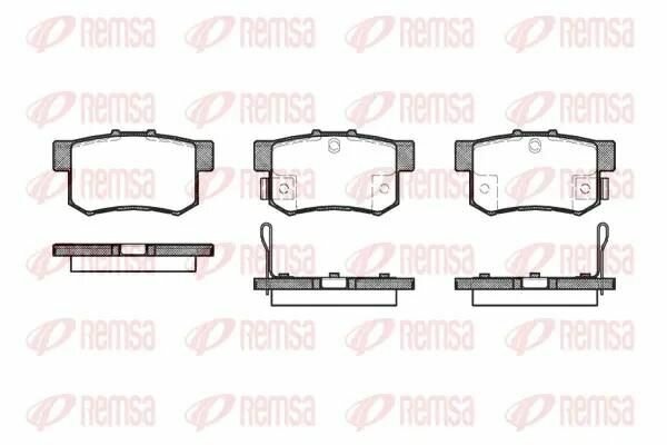 Колодки тормозные задние REMSA 0325.32 Honda Civic VI 1,4-2,0Type-R 2, 01->, Prelude 2,0, 2,2 10, 96->