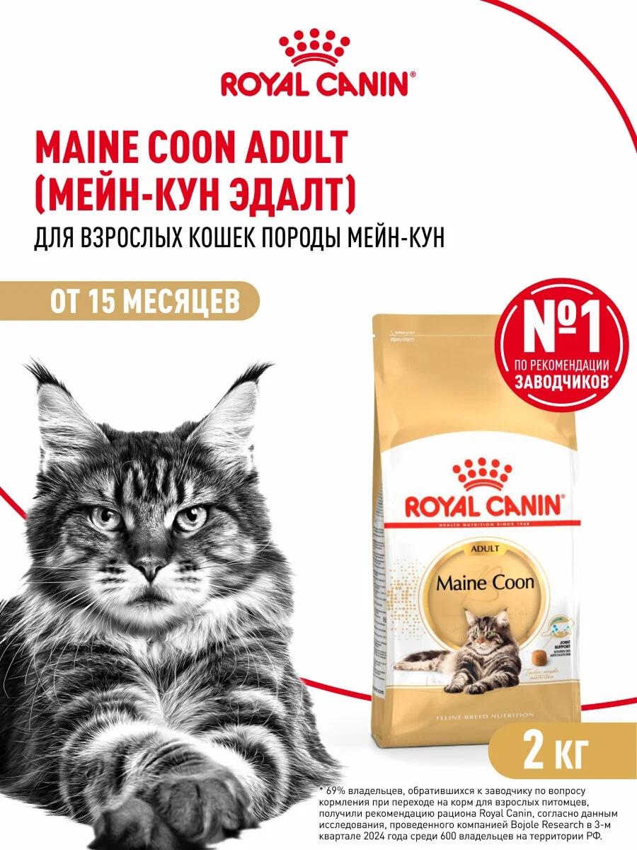 Сухой корм для кошек Royal Canin Adult для породы мейн кун, 2 кг