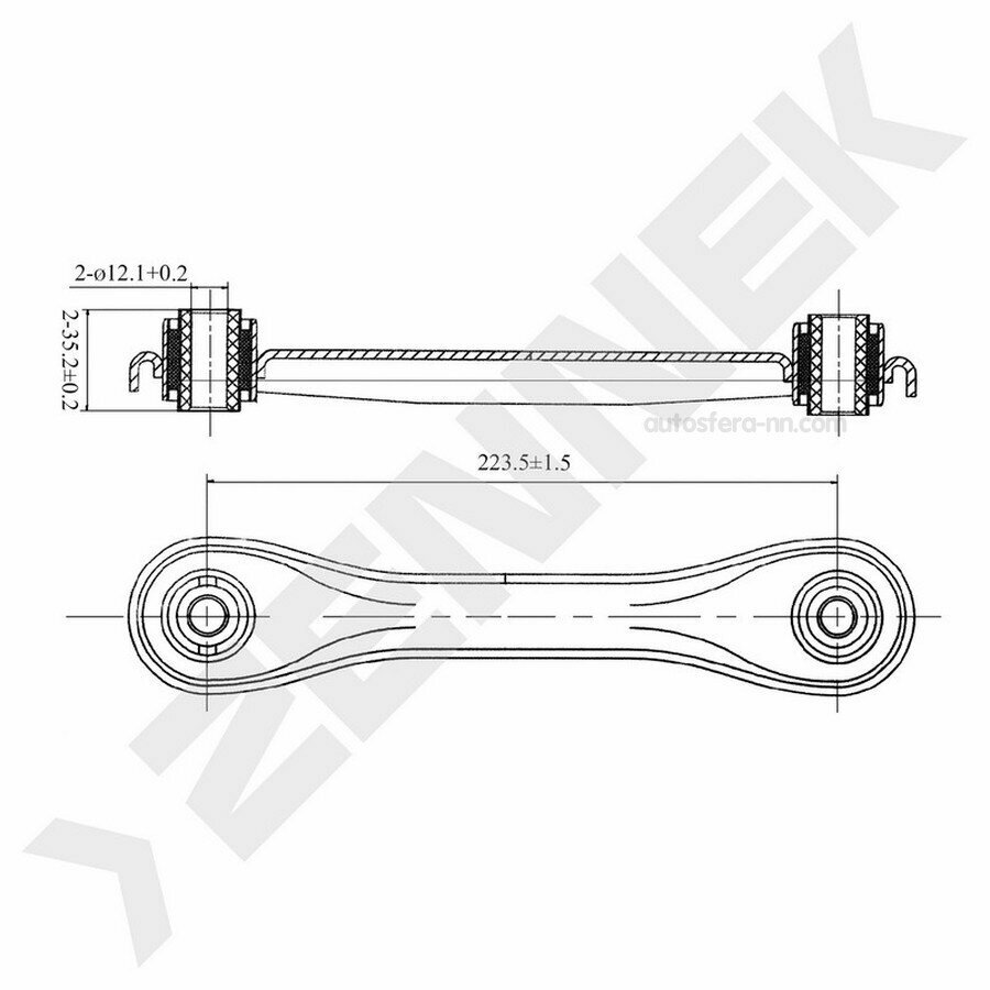 ZENNEK DCA0078 Рычаг задний нижний передний левый/правый FORD FOCUS 98>. MAZDA 3 BK 03