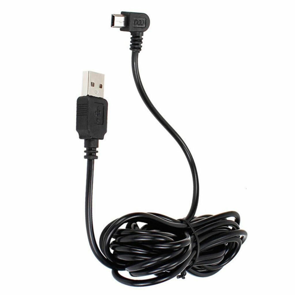 USB-кабель для авторегистратора 3,5 м черный — Mini USB 5-pin, USB 2.0 A→Mini B, для видеорегистратора, GPS, MP3 USB