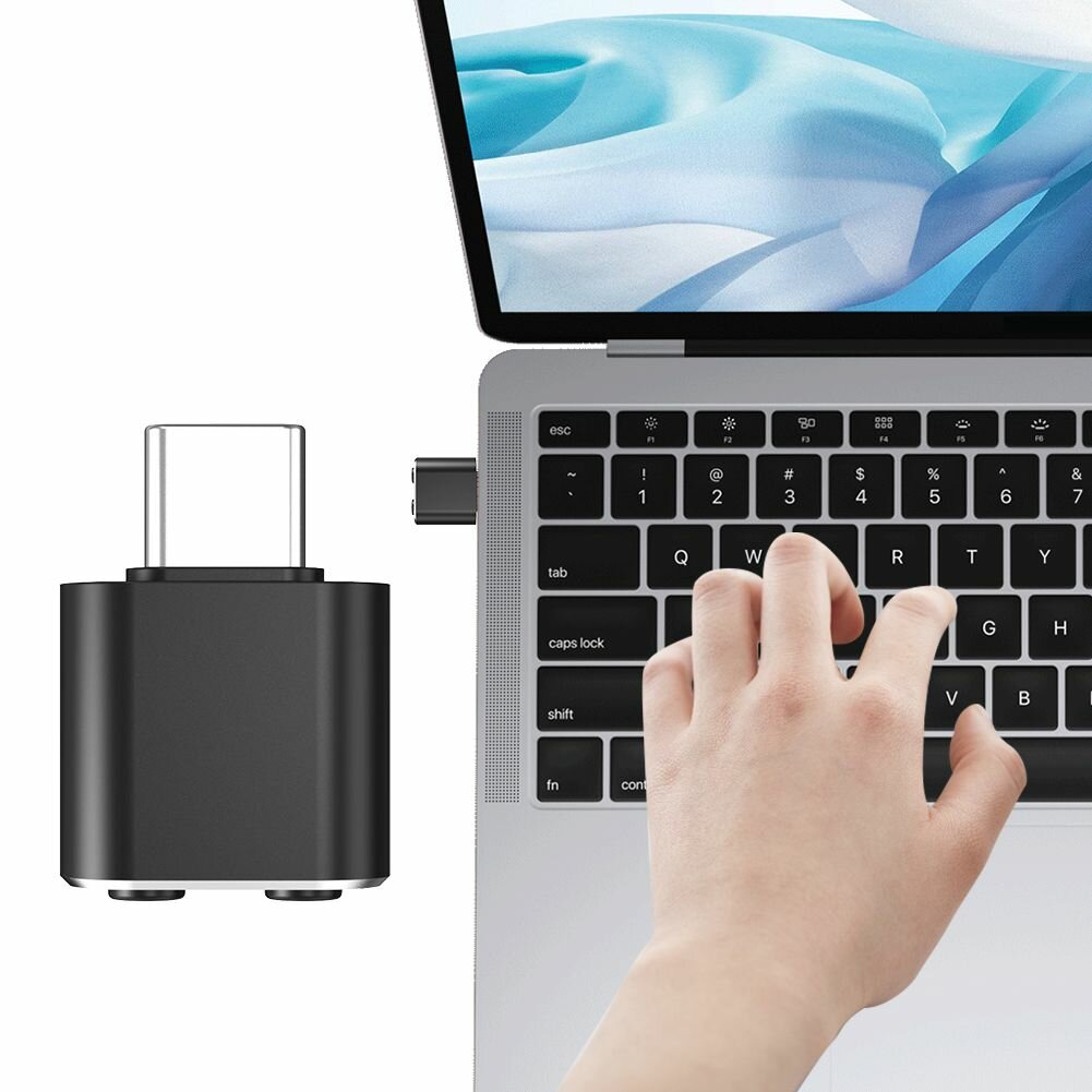 Мышиный джиглер T20 с разъёмом Type-C, чёрный, работает как оптическая мышь