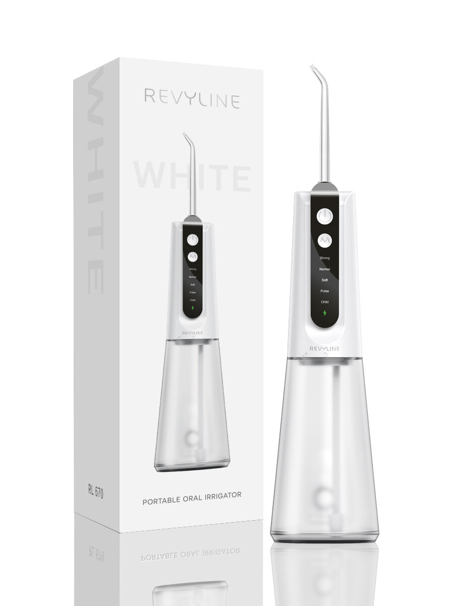 Ирригатор для полости рта портативный Revyline RL 670 White, белого цвета