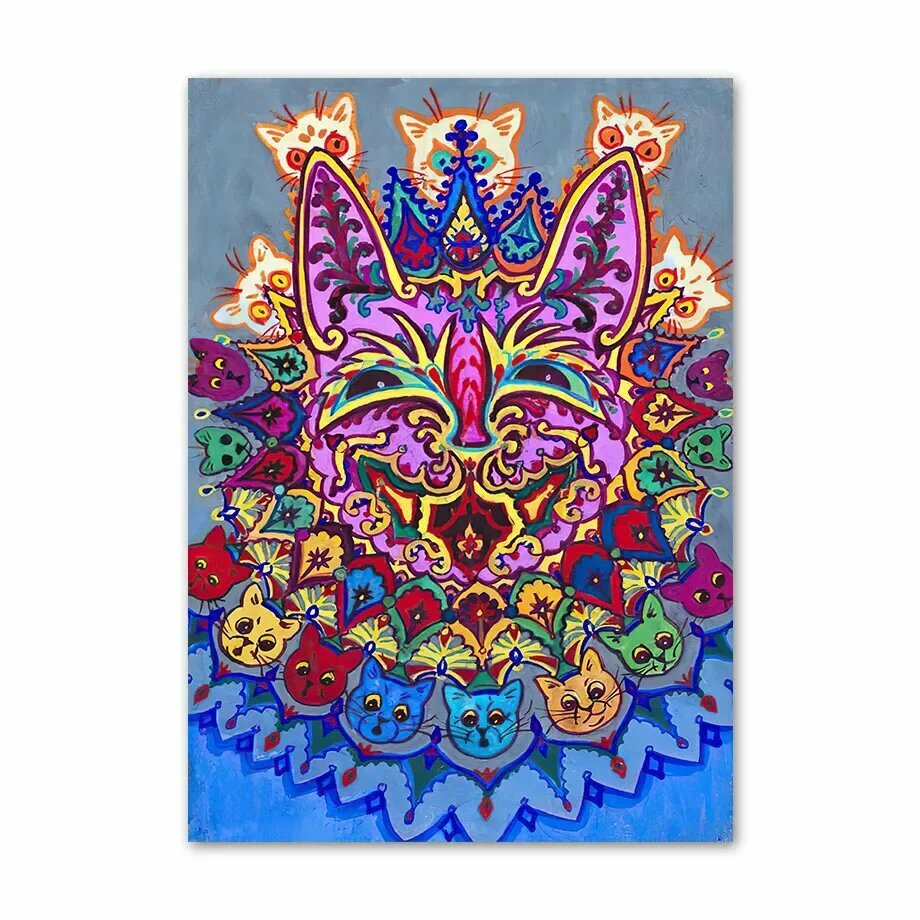 Печать на холсте "Психоделический Кот Луис Вейн" I, 40X60CMNoFrame