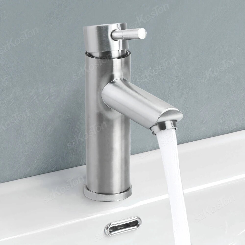 Однотрубный смесительный кран для ванной комнаты с горячей и холодной водой, смесительный кран для раковины, монтируемый на раковину, с подъемно-опускным сливом для умывальника, ванной комнаты, умывальника - серебряный кран-А