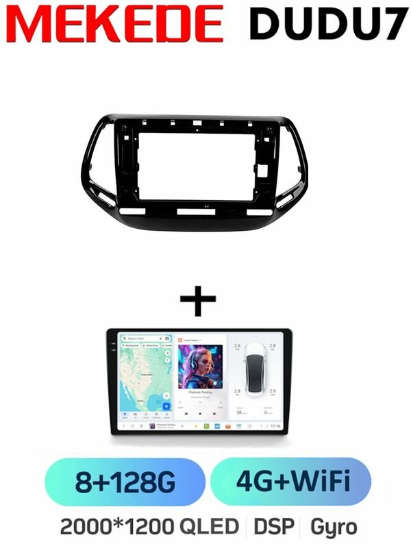 Магнитола Mekede 10" DUDU7 8/128 Gb для Jeep Compass 2 MP 2016-2018 carpay Android