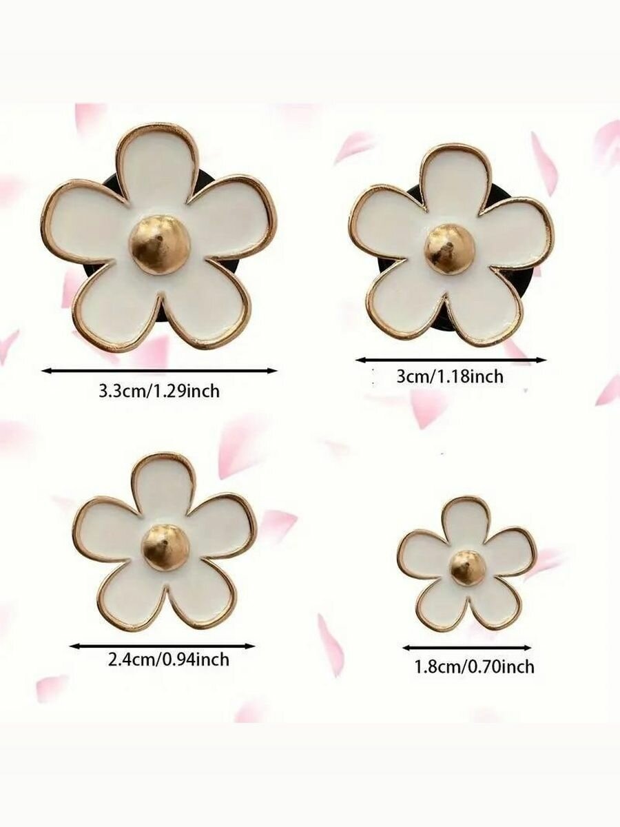 Ароматизатор в машину на дефлектор, 4 шт, ромашки со стразами, декор для салона автомобиля