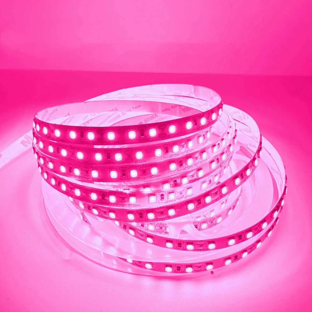 AvvRxx Светодиодная лента SMD 2835 теплый белый 5м 120leds/м 220V Pink, 3m