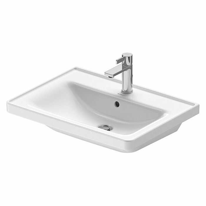 Раковина Duravit D-Neo 2367650000 65х48см, накладная, с переливом, 1 отв, цвет белый
