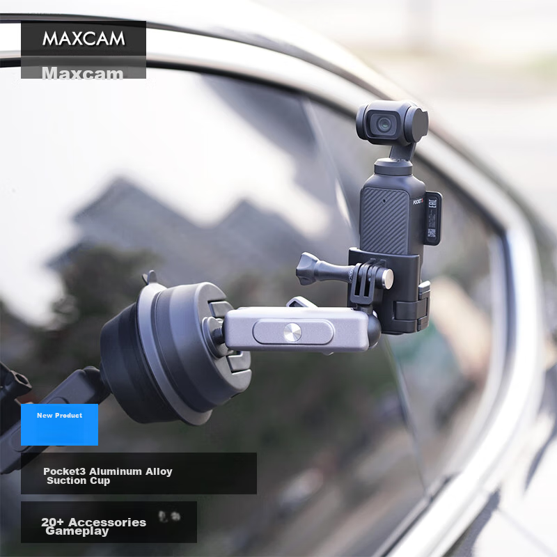 MAXCAM Алюминиевый крепежный кронштейн с присоской для DJI Osmo Pocket 3 Цвет：Алюминиевая присоска Pocket 3