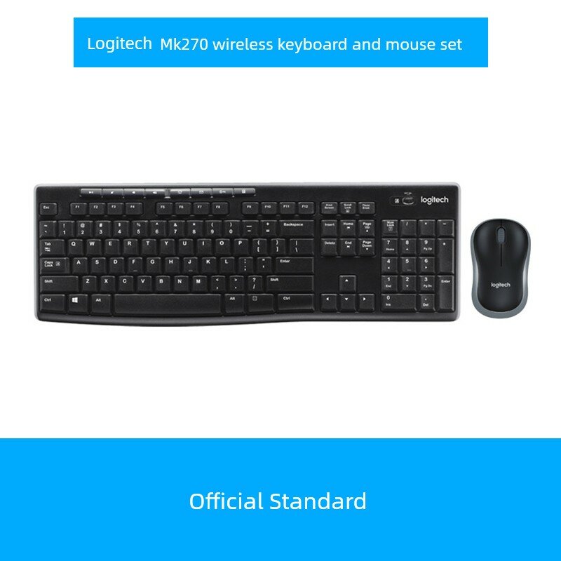Logitech MK270 беспроводной комплект клавиатуры и мыши, 2-компонентный офисный набор для домашней работы