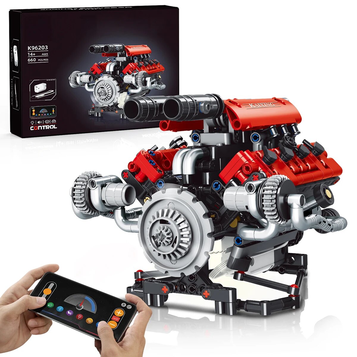 Красный V8 набор строительных блоков для двигателя