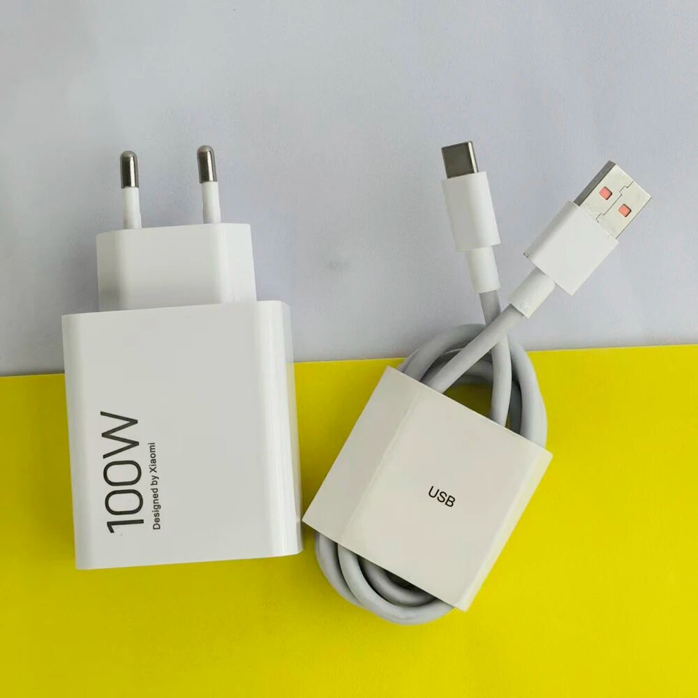 100W EU адаптер питания Xiaomi + кабель USB Type-C 1м