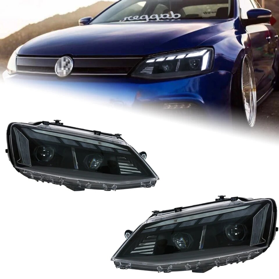AKD Car Styling для фар Jetta mk6 2011-2019 дизайн RS5 светодиодные фары с проекторным линзой, динамическим сигналом, дневными ходовыми огнями автомобильные принадлежности