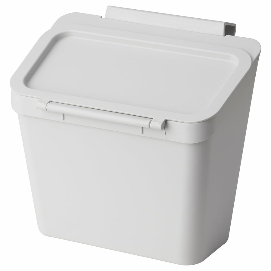 Мусорное ведро для шкафа с дверцей IKEA SKOLAST, 3.3 л, цвет светло-серый, 405.610.13