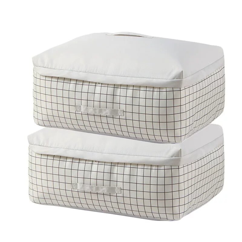 Набор из 2 шт. бежевых сетчатых сумок из оxford-ткани, S 41x27x21 см, для хранения одеял и одежды