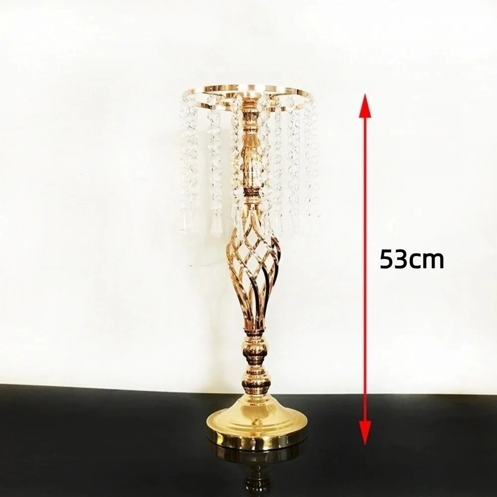 Подсвечник хрустальный золотой 53cm