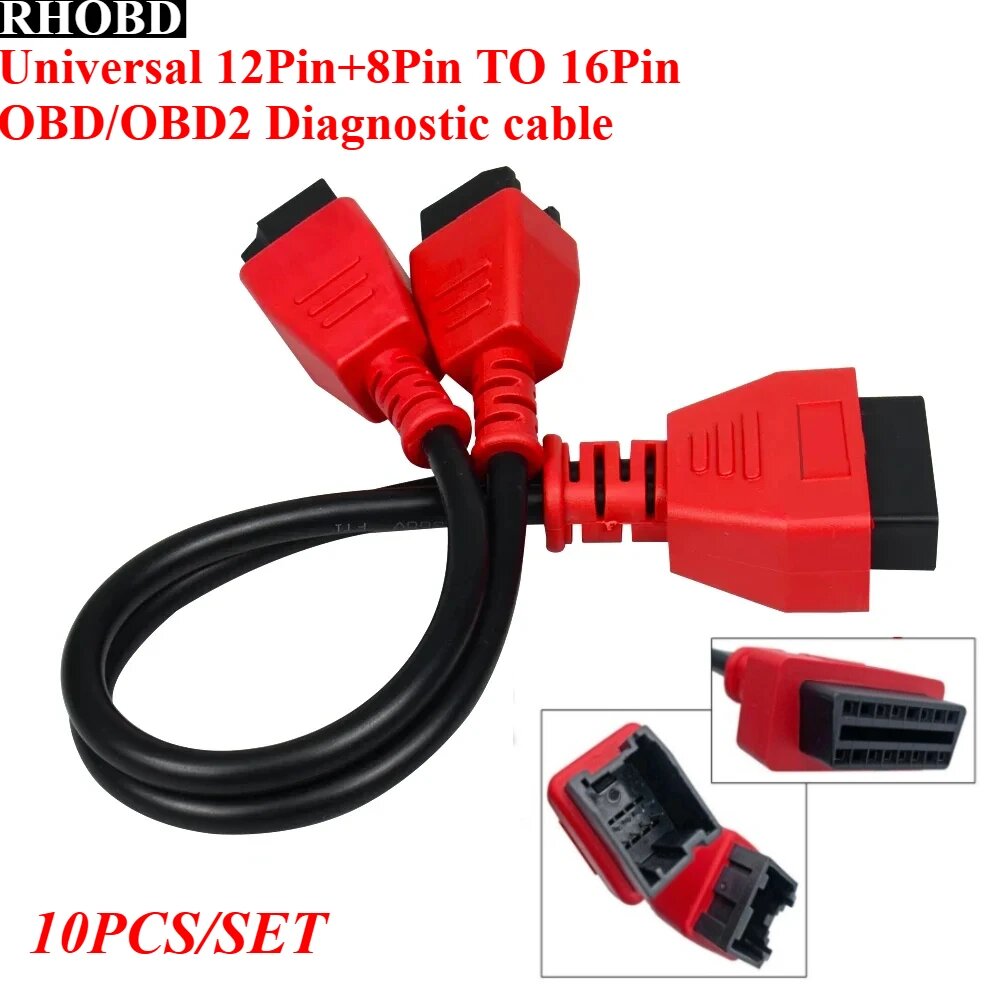 10 шт./компл. OBD2 12 + 8 SGW кабель для FIAT/ALFA работает для LAUNCH X431 ROMEO OBD обходной адаптерный кабель для Chrysler адаптерный кабель