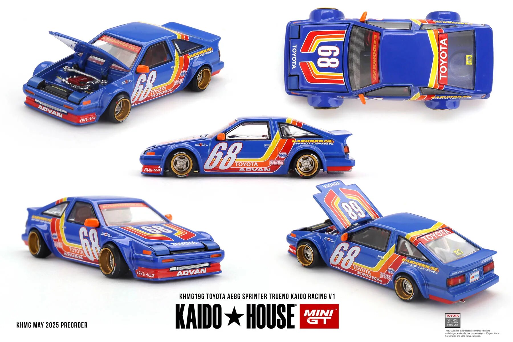 Металлическая модель автомобиля Kaido House + MINIGT Nissan Skyline GT-R (R34)(R33) Honda KHMG196