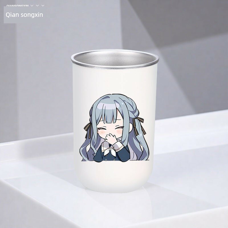 Кофейная кружка из нержавеющей стали с аниме-темой Bang Dream! Ave Mujica Fuchikawa Shoko, 1 шт, белый цвет для