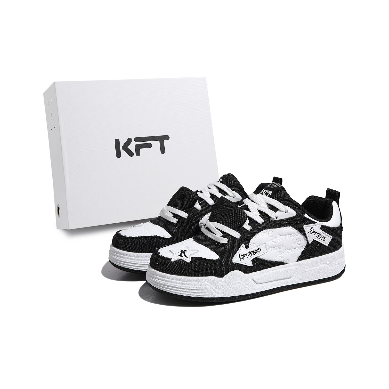 Кроссовки KFT, размер EU 36 стопа (23CM), черный/белый — фото 1