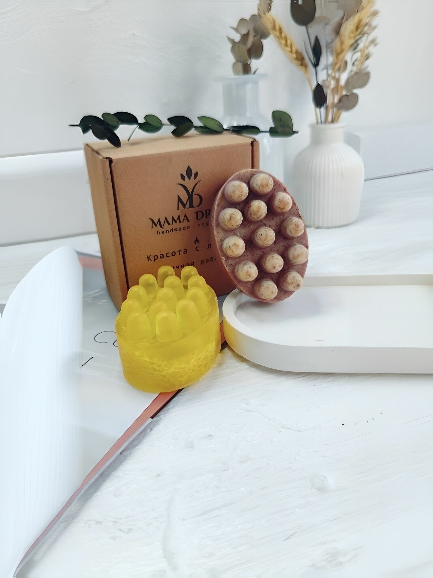 Набор массажного мыла Люффа, Овсянка