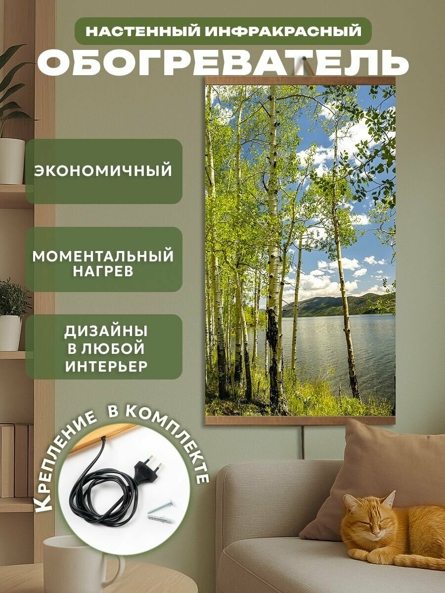 Обогреватель для дома настенный "Домашний очаг" (500 Вт) картина Березки