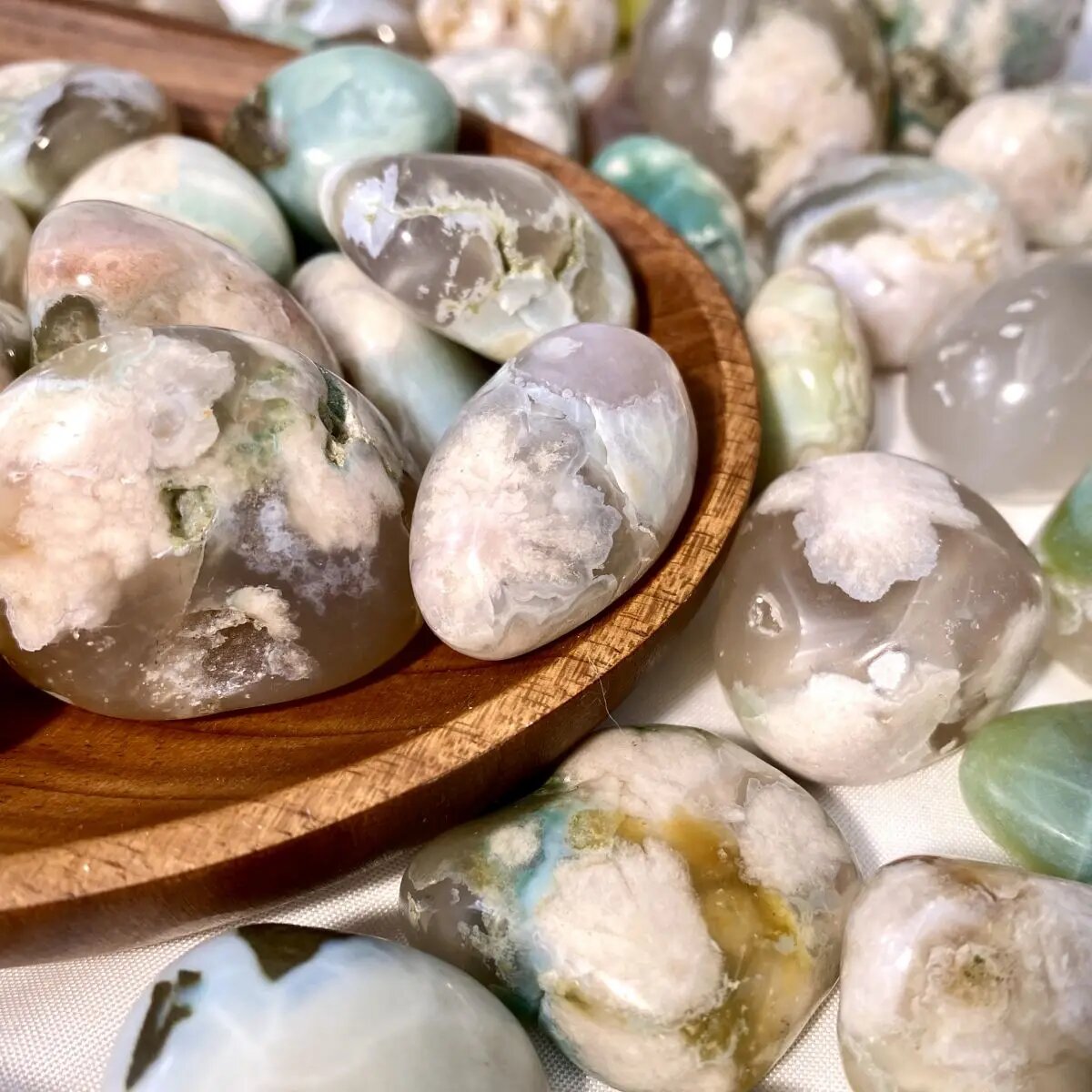 Набор камней Green Flower Agate 10-50 мм