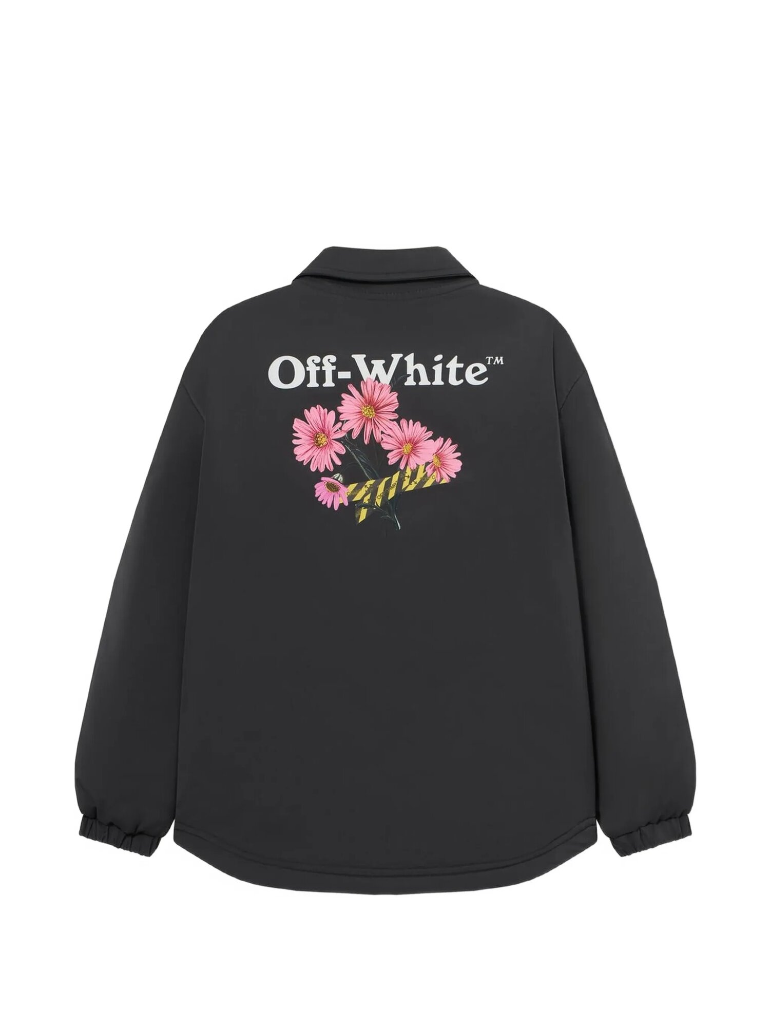 Пуховик Off-White Daisy Tape, размер 4 года, черный/серый металик — фото 1