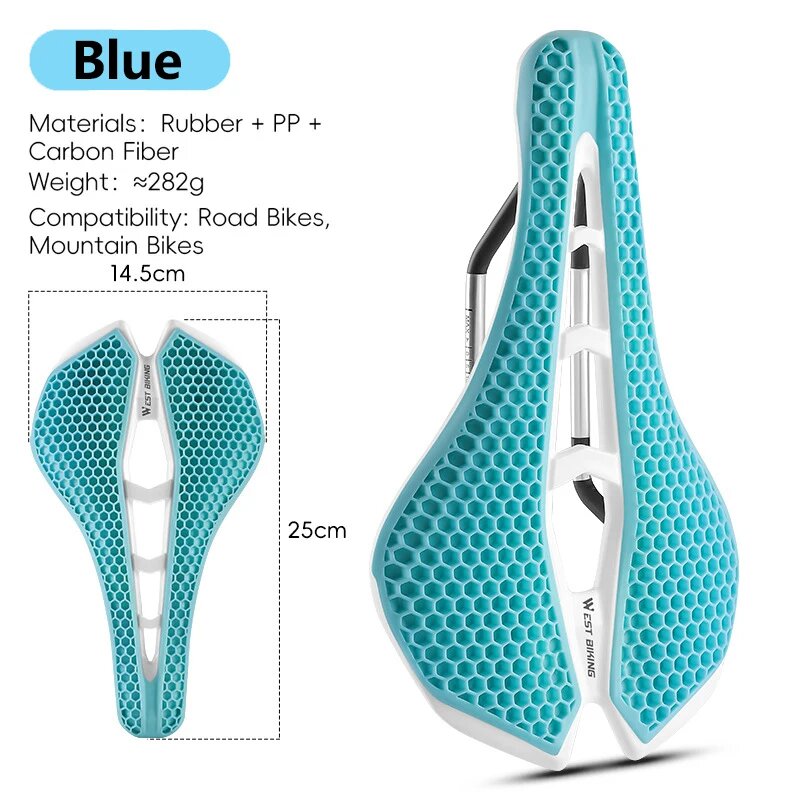 WEST BIKING Синее сотовое седло Blue A