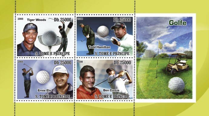 Почтовые марки Сан-Томе и Принсипи 2008г. "Спорт - Гольф" Спорт MNH