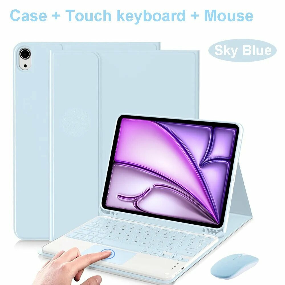 Чехол для iPad Air4/5 10,9 дюйма, русская Bluetooth-клавиатура для iPad Air6/7/8 11 дюймов