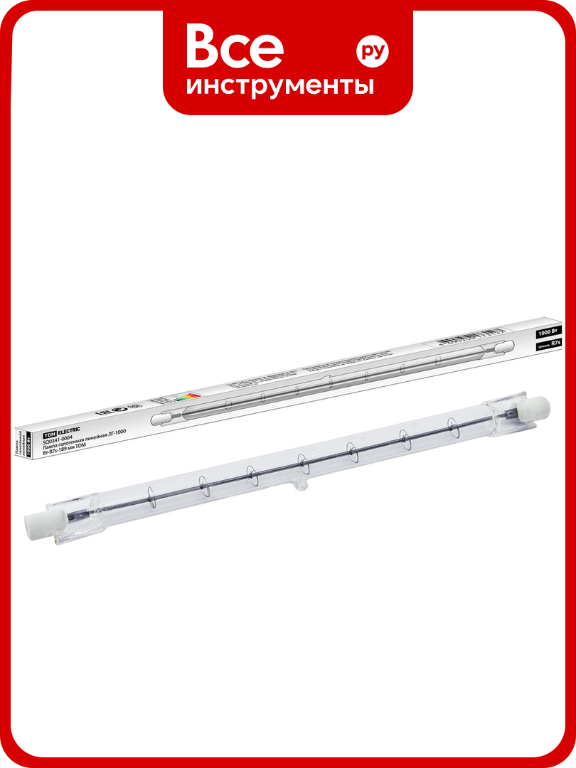 Лампа галогенная TDM ELECTRIC ЛГ-1000 Вт-R7s-189 мм SQ0341-0004