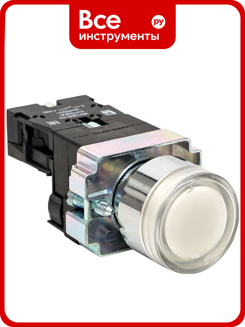 Кнопка EKF BA21 с подсветкой 24В белая NO PROxima xb2-bw21-24