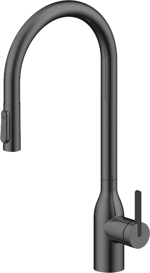 Смеситель для кухни Paulmark Universal Un213880-GM с краном для питьевой воды, с поворотным изливом, матовый, однорычажный, с керамическим картриджем