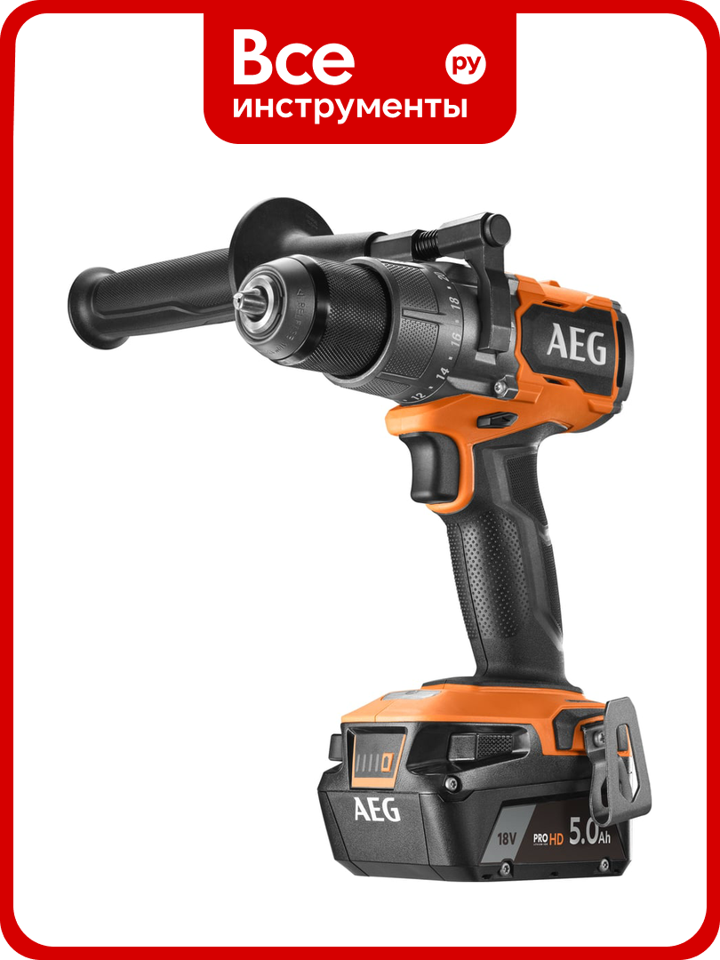Бесщеточная аккумуляторная ударная дрель-шуруповерт AEG 18В BSB18C3BL-502C 4935478939