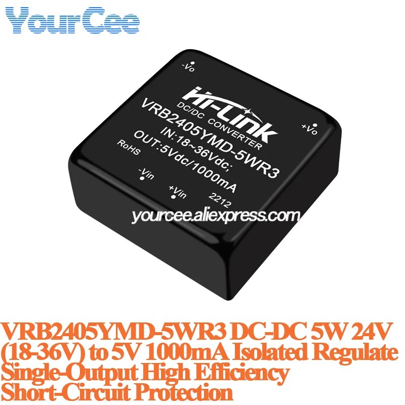 DC-DC преобразователь VRB2405YMD-5WR3 18-36Vdc/5Vdc/1000mA