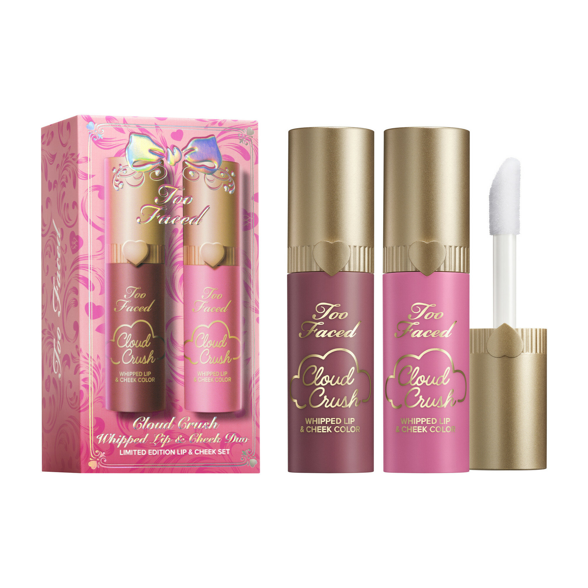 TOO FACED CLOUD CRUSH WHIPPED LIP&CHEEK DUO Набор муссов для губ и щёк Bed of Roses / Super Candy Clouds