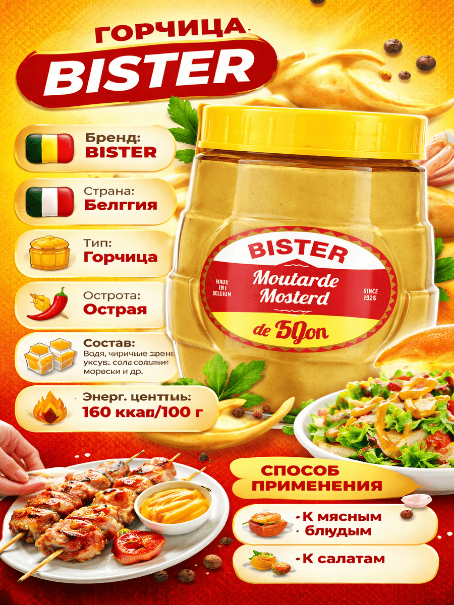 Горчица Bister дижонская острая, 250г