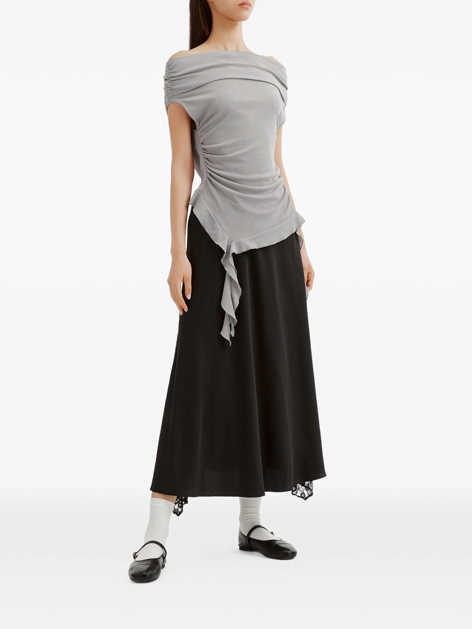 Юбка tout a coup Lace-insert asymmetric skirt, размер 42 — фото 1