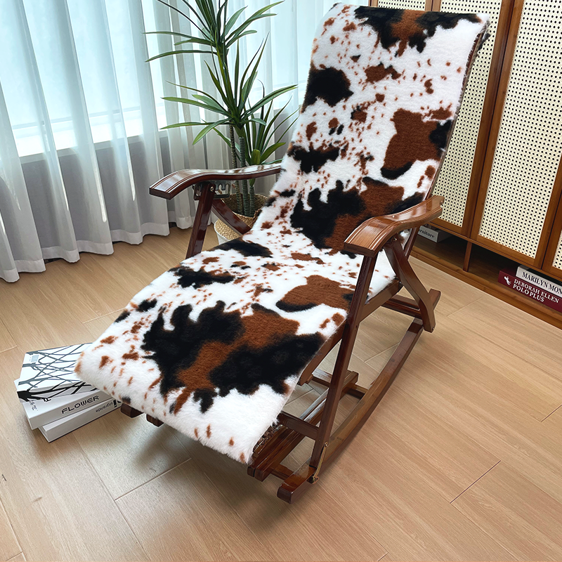 Натуральная коричневая поясная подушка с рисунком коровы, 50x30см, теплая флисовая обивка для отдыха на стуле
