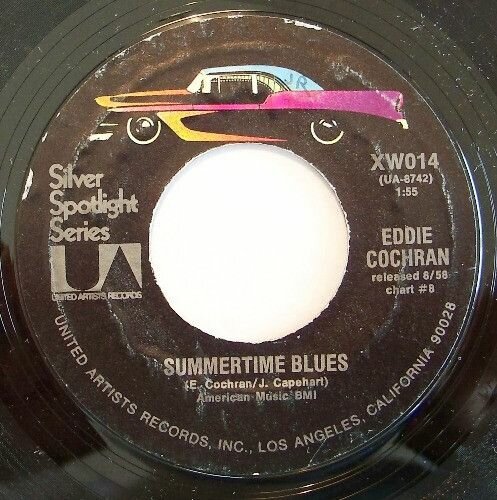 Пластинка Eddie Cochran "Summertime Blues / Cut Across Shorty" 7" (Single/US/1972) VG/VG