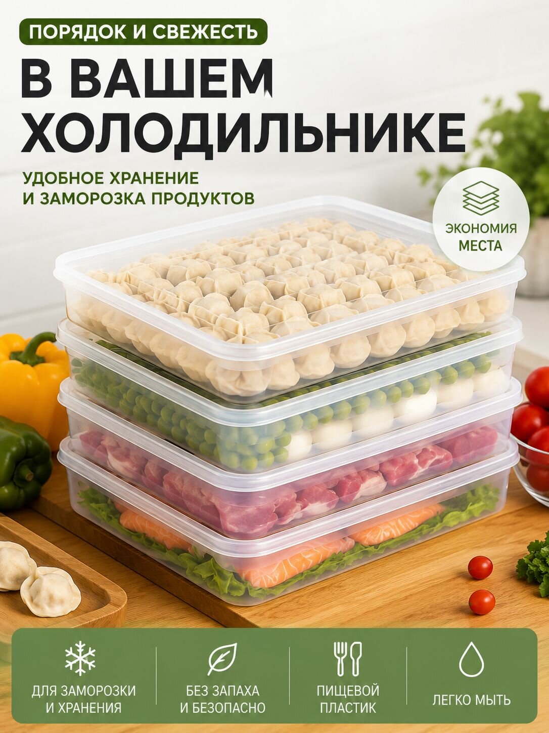 Контейнер пищевой, 3000 мл, 1 шт