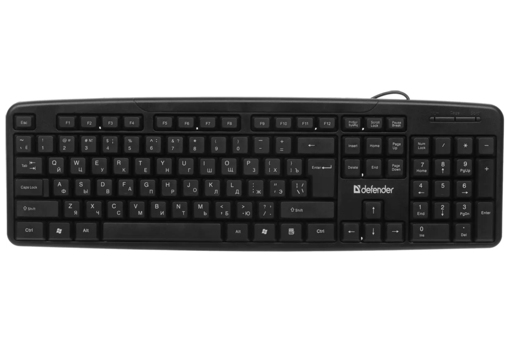 Клавиатура проводная Defender Next HB-440, USB, мембранная, черный