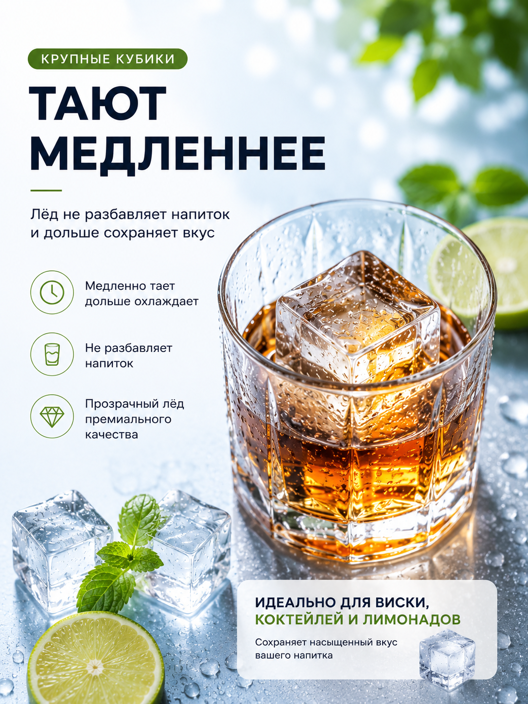 Форма для льда силиконовая с крышкой | Большие формы для льда — фото 1