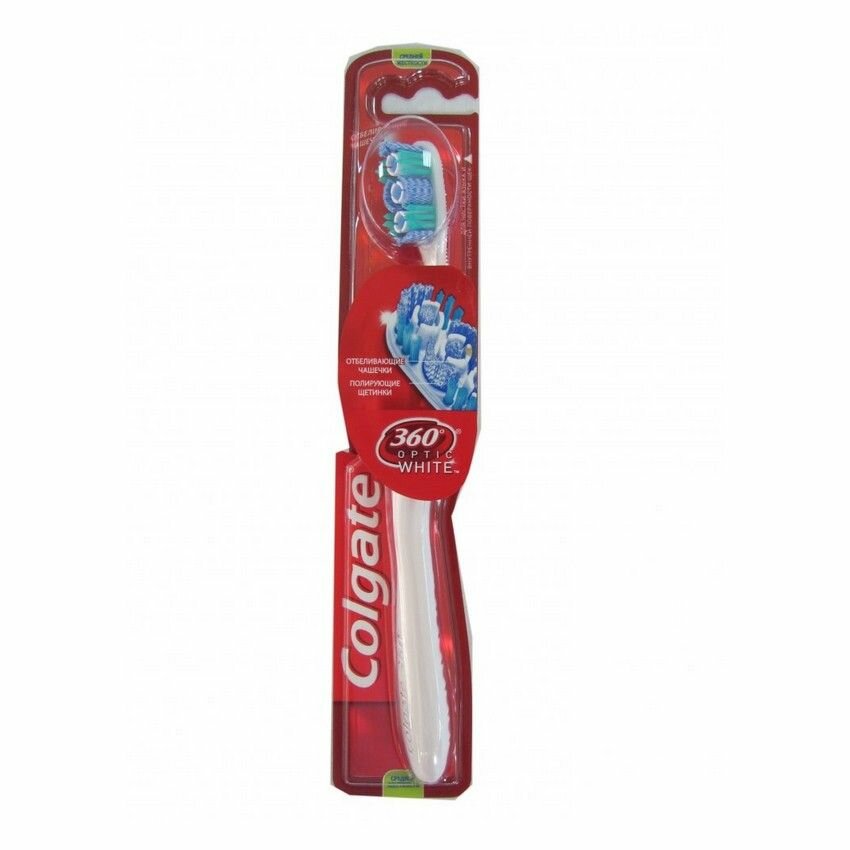 Colgate Зубная щетка Optic White 360, средняя