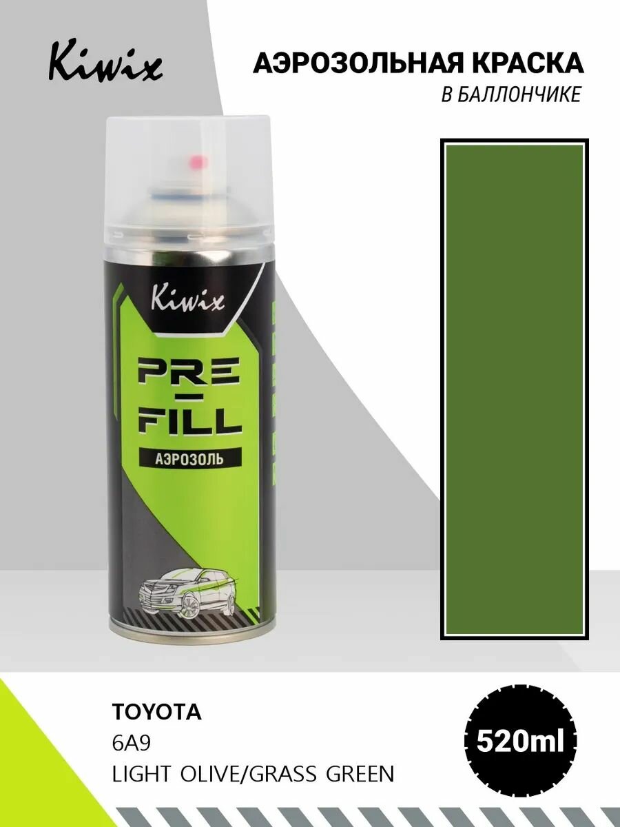 Аэрозольная краска TOYOTA 6A9 LIGHT OLIVE/GRASS GREEN 520мл